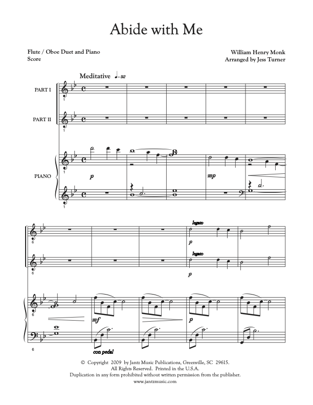 Abide with Me - Flute/Oboe Duet – Jantz Music Publications