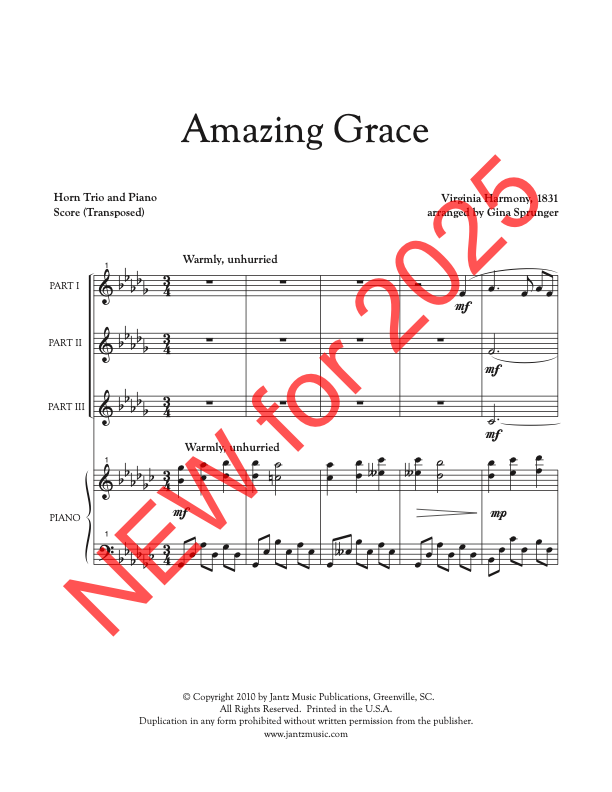 Amazing Grace - Horn Trio – Jantz Music Publications