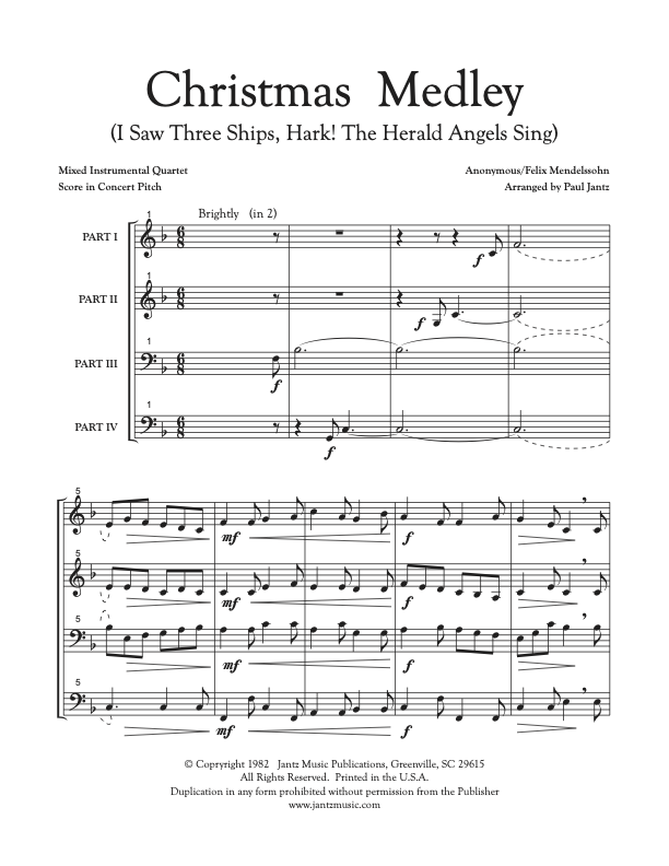 Christmas Medley - Combined Set of Both Mixed Quartet Versions – Jantz ...