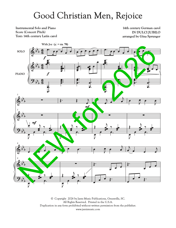 Good Christian Men, Rejoice - Combined Set of All Solo Instrument Opti ...