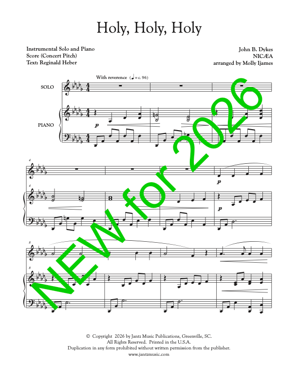 Holy, Holy, Holy - Combined Set of All Solo Instrument Options – Jantz ...